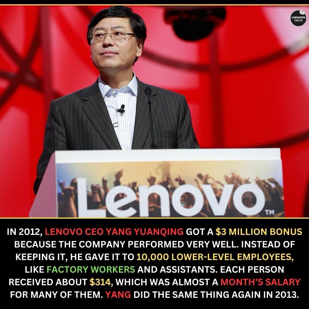 Lenovo CEO gave away his bonus to 10,000 lower pay employees – Business ...