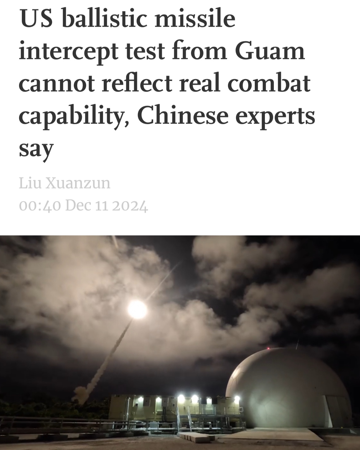 The Pentagon claimed it recently conducted the first time a ballistic ...