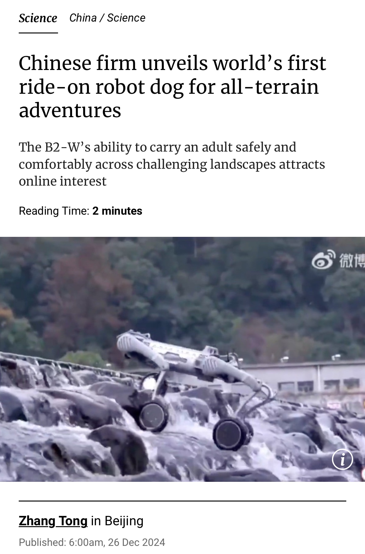 Video: A Chinese company has unveiled the world’s first robot dog to ...