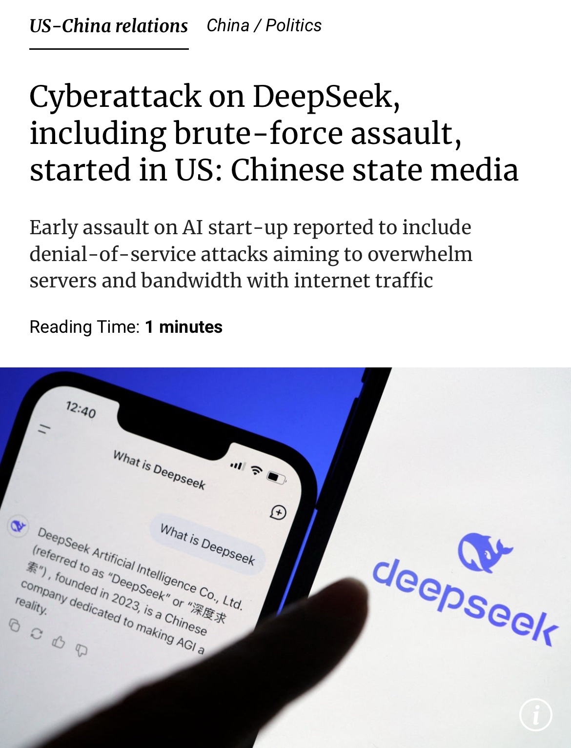 All the attack on DeepSeek IPs were recorded, all are from the US ...