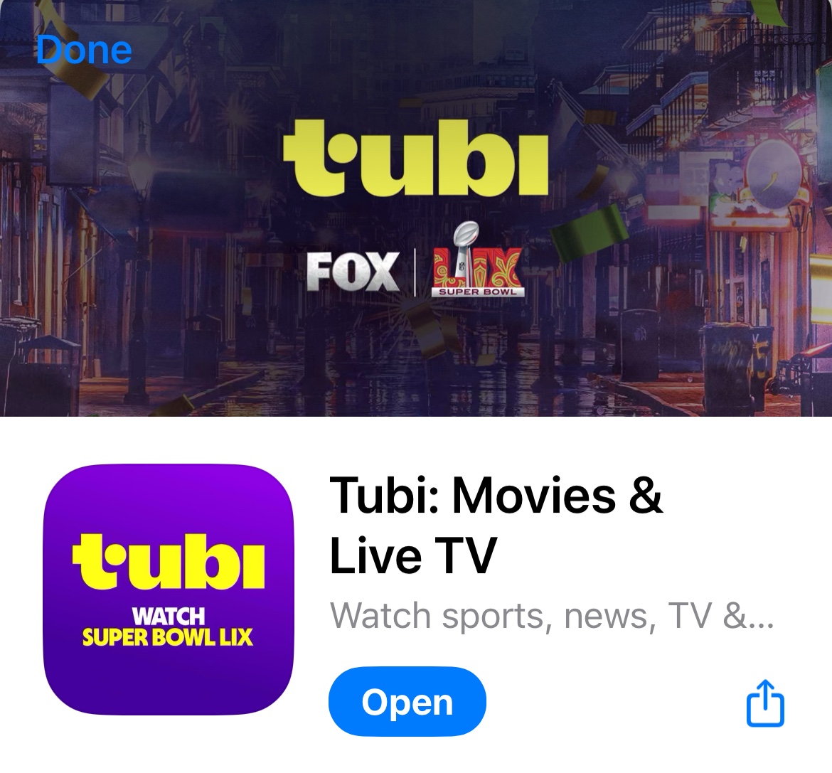 You can watch Superbowl on Fox’s Tubi App for free legally on iPhone ...