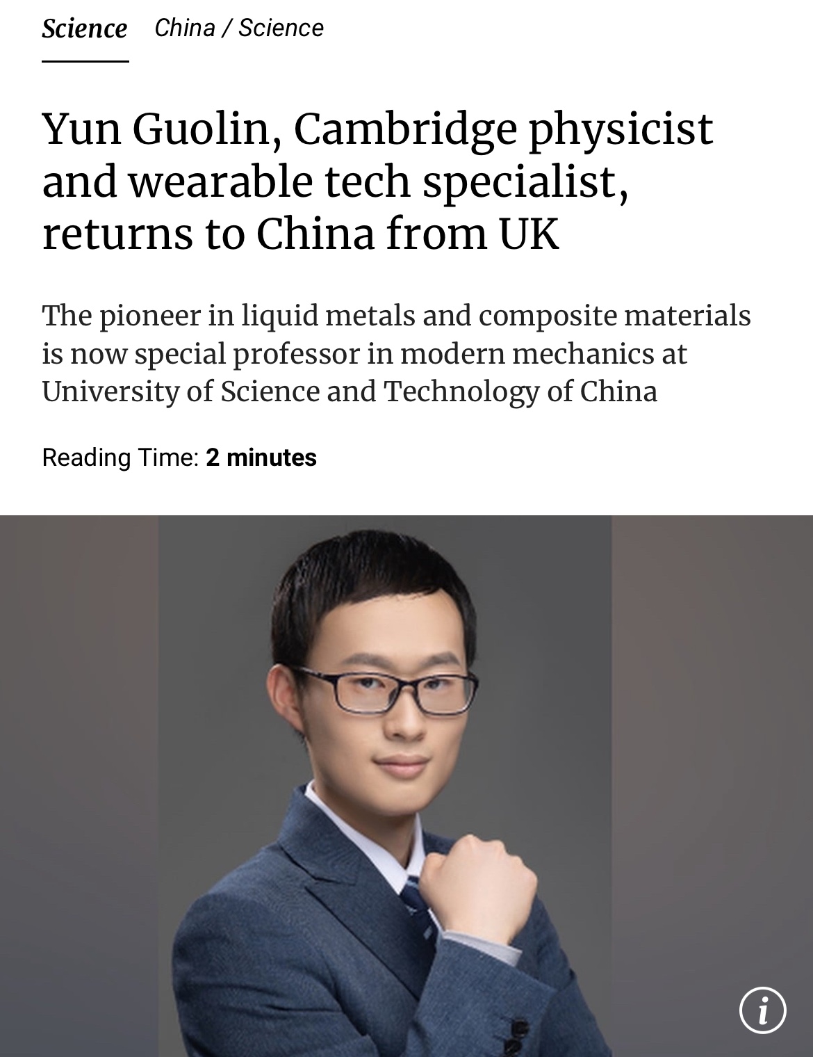 SCMP: Another smart Chinese scientist returned to China. – Business Blog